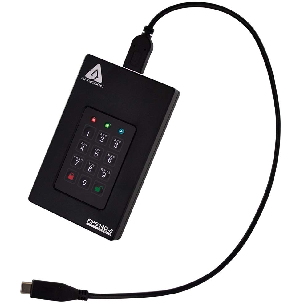 Apricorn 1TB Aegis Fortress L3 - FIPS Validated, SSD USB 3.0 Hardware Encrypted Portable Drive