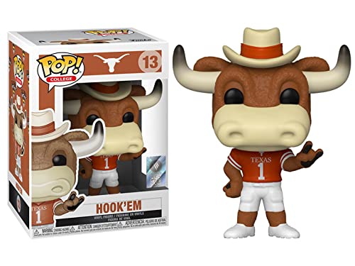Funko College Mascots: University of Texas - Hook 'Em Pop! Vinyl Figure (Bundled with Compatible Pop Box Protector Case)