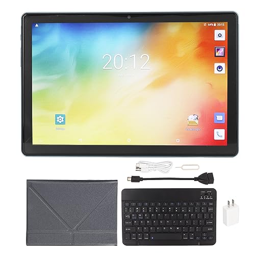 Airshi Computer Tablet, Front 8MP Rear 20MP 10.1in Tablet Gravity Sensor 100 to 240V 2 in 1 for Home for Android12.0 (#1)
