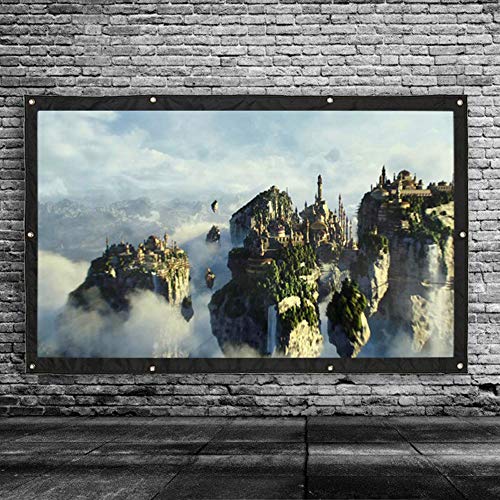 APAINI 100-inch Projector Screen16:9 Canvas Matt Projection Screen Portable Foldable Anti-Crease Indoor Outdoor Projector Movies Screen