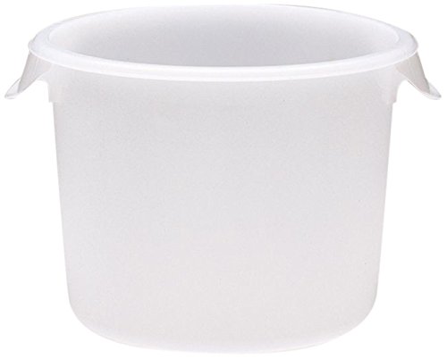 Rubbermaid Commercial Products Round Storage Container, 6-Court Capacity, White Polyethylene, High Temperature Range Food Organization for Wet/Dry Food in Kitchen/Restaurants/Cafeteria, Pack of 12