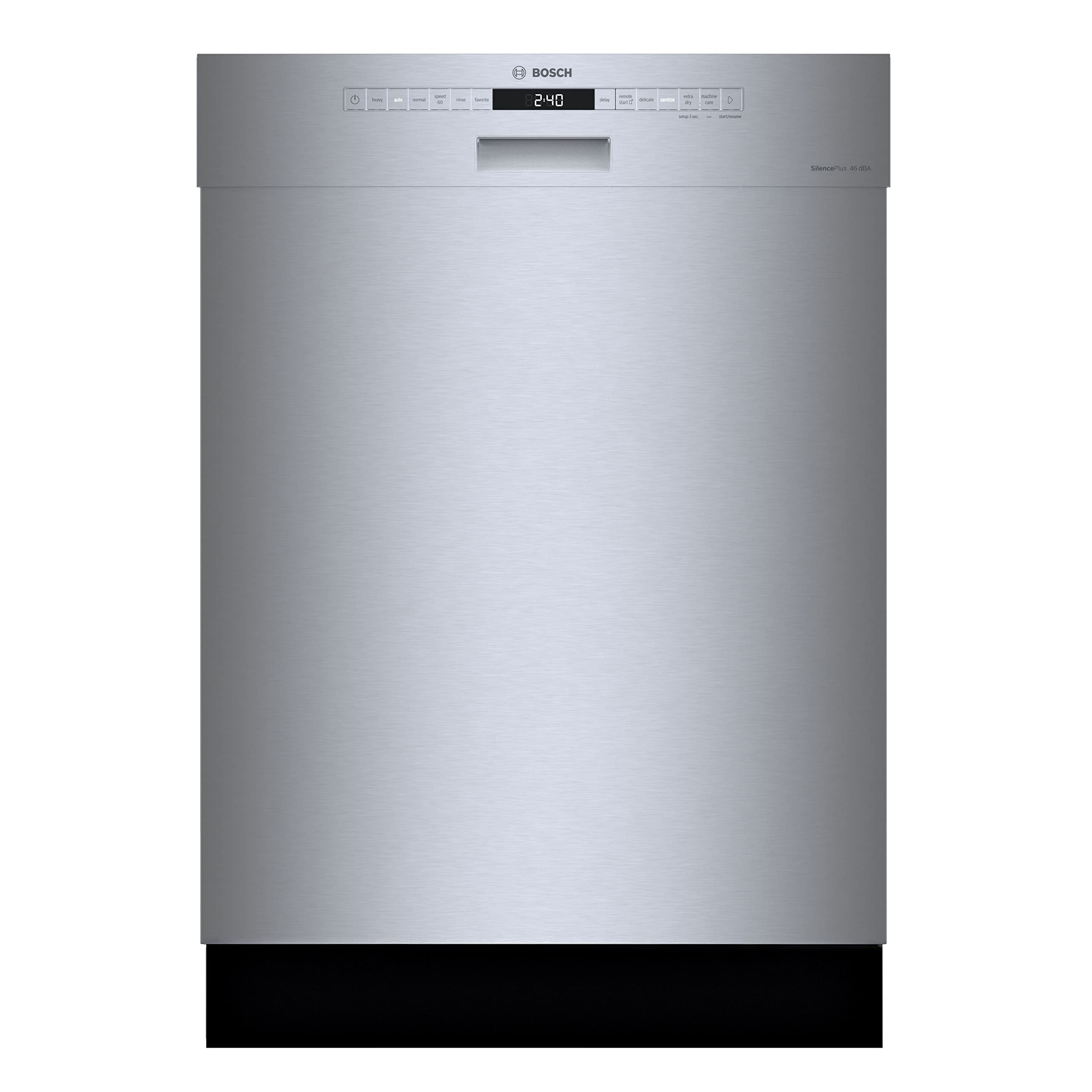 Bosch SHE53B75UC 300 Series 24 Inch Smart Built-In Dishwasher, stainless steel