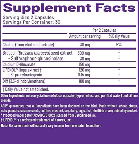 AOR, Estro Freedom, Vegan, Natural Supplement to support healthy estrogen balance and healthy, regular menstruation, 60 Capsules (30 Servings)