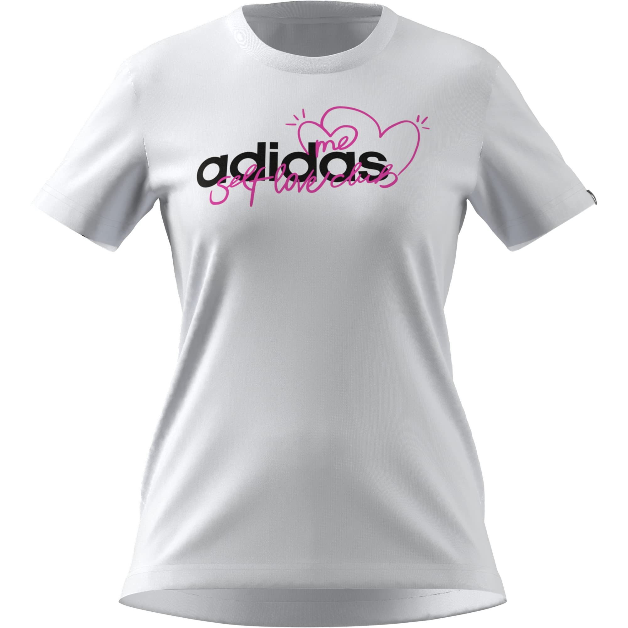 adidas womens Heart Graphic Tee White Medium