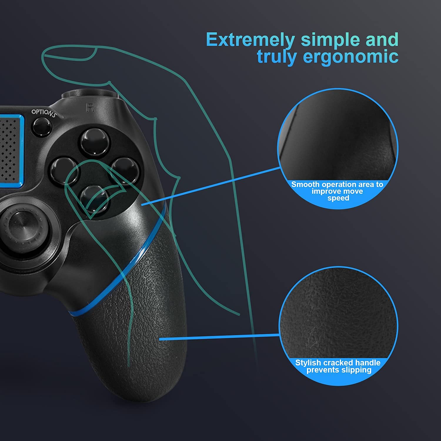 Anivia PS4 Wireless Controller, C200 Gamepad DualShock 4 Console for Playstation 4 Touch Panel Joypad with Dual Vibration Game Remote Control Joystick