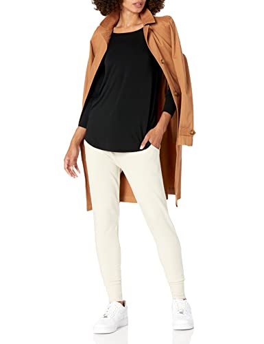 Amazon Essentials Women's Jersey Relaxed-Fit Long-Sleeve Scoopneck Swing Tunic (Previously Daily Ritual), Black, X-Large