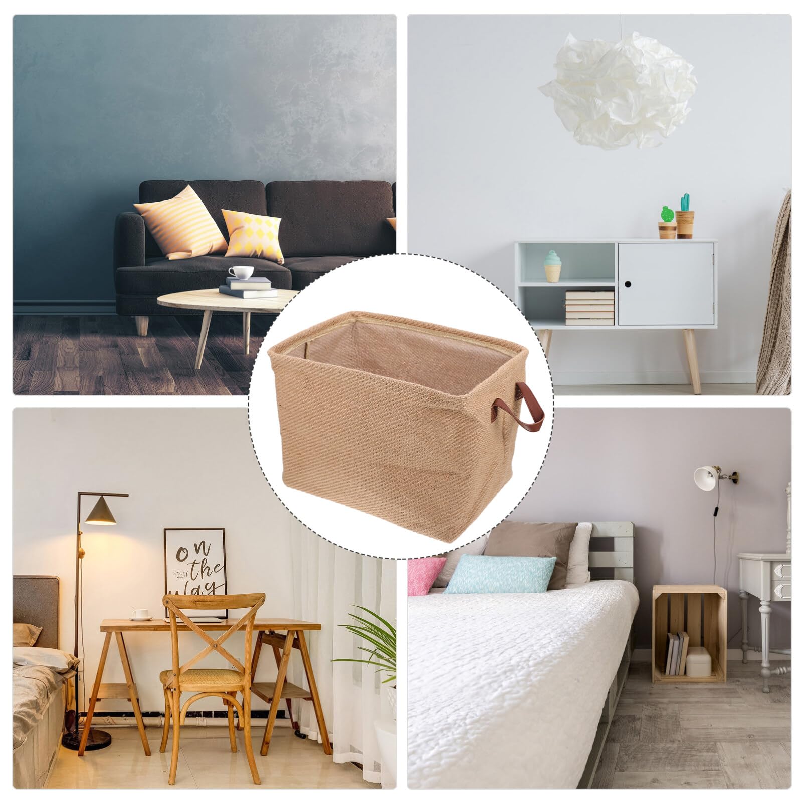 Alipis Foldable Storage Basket Folding Laundry Basket 1pc Jute Storage Basket Cylinder Baby Pe Waterproof Layer Wardrobe Basket Collapsing Laundry Baskets Jute Storage Box