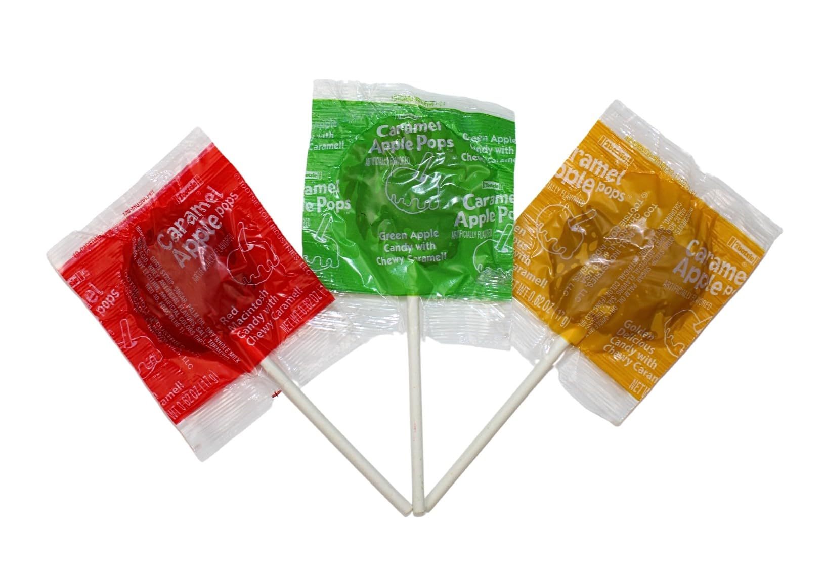 Assorted Flavored Dipped Caramel Apple Pops- Orchard Lollipops Variety Pack by Queen City Candy Cave (1 Pound)