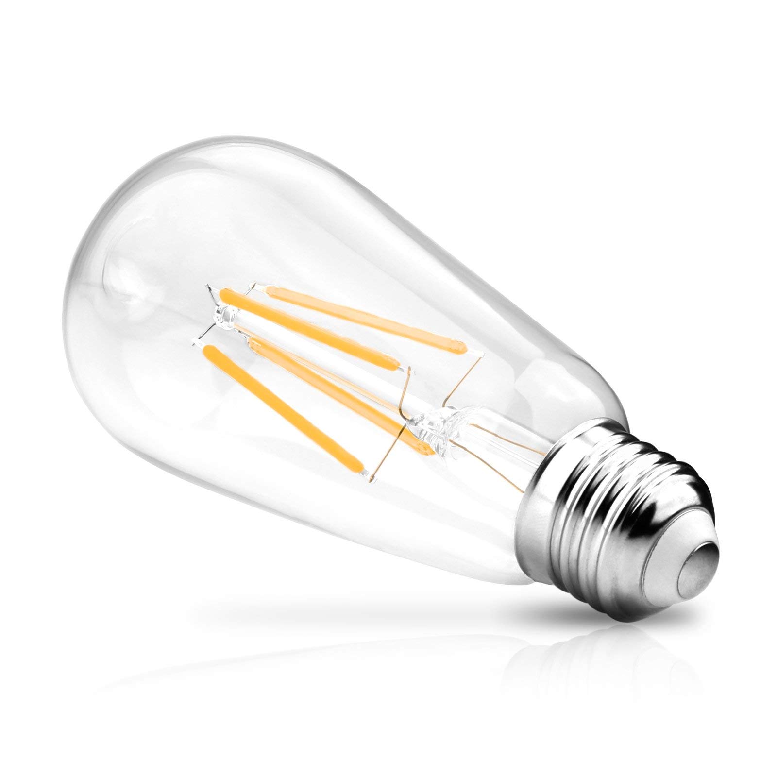 Ascher Pack of 6 Vintage LED Edison Bulbs, 6W, Equivalent 60W, Soft White 2700K