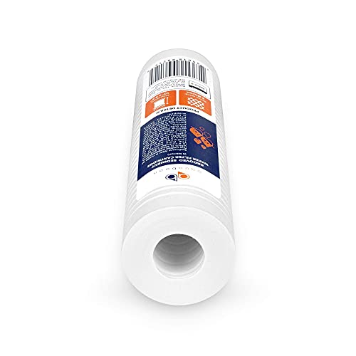 Aquaboon Whole House Water filter Cartridge Replacement - 5 Micron Water Filter 10 x 2.5 Inches - Grooved Sediment Water Filter Compatible with AP110, WHKF-GD05, RS14, CFS110, P5, WFPFC5002, 4-Pack