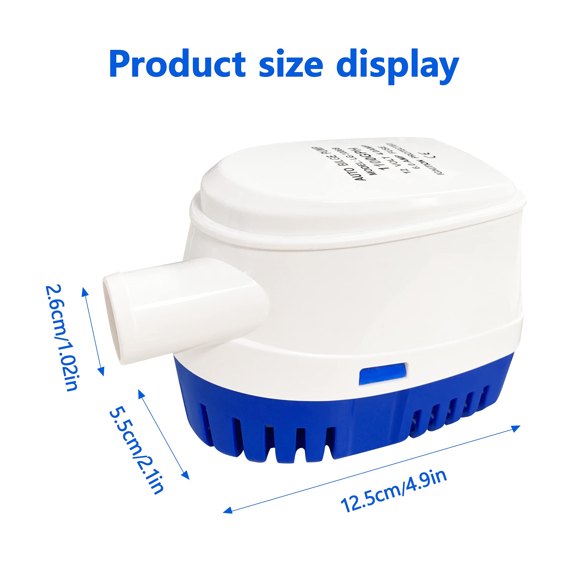Automatic Bilge Pump 12V 1100GPH Submersible Boat Bilge Water Pump Auto with Float Switch Bilge Pump for Boat