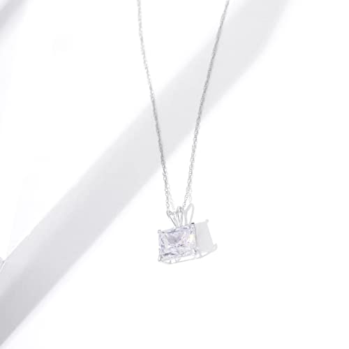 Amazon Essentials 14K Gold 3cttw Infinite Elements Cubic Zirconia Square Pendant with Chain, (previously Amazon Collection)