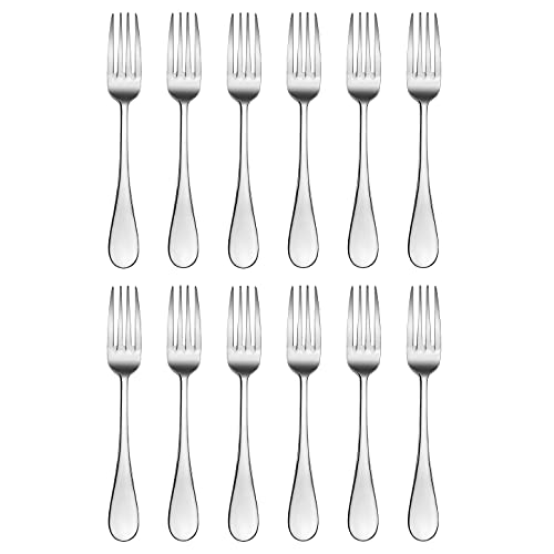 Artaste 59342 Rain 18/10 Stainless Steel Salad Fork, 7", Set of 12, Silver