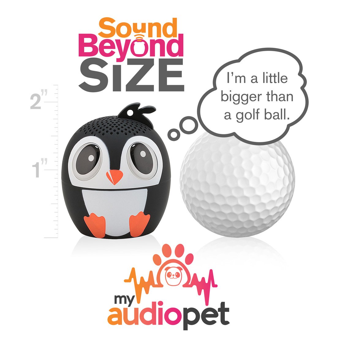 My Audio Pet Penguin Mini Bluetooth Animal Wireless Speaker for Kids of All Ages - True Wireless Stereo Technology β Pair with Another TWS Pet for Powerful Rich Room-Filling Sound - (ICE ICE Baby)