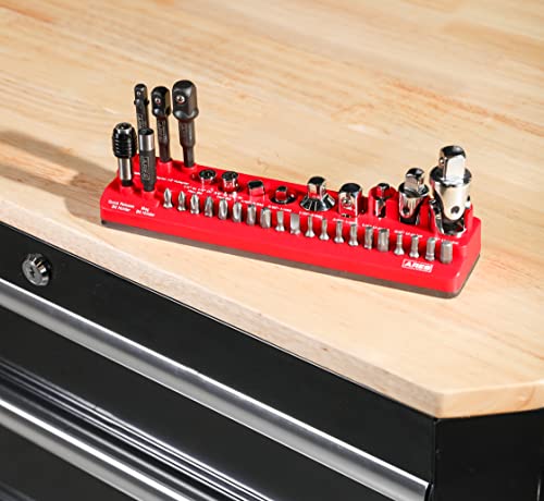 ARES 70751-34-Piece Socket Accessory Set - Includes Adapters, Universal Joints, Bit Holders, and Bits - Magnetic Organizer for Ideal Accessory Storage
