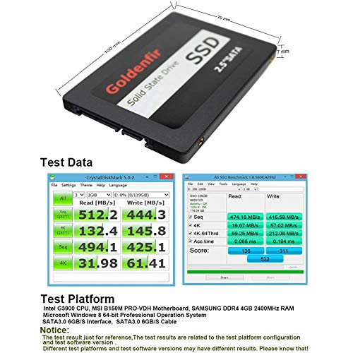 Alician SATA3.0 SSD Internal Solid State Hard Disk Drive for Laptop Desktop 480GB