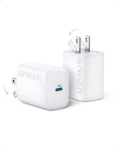 Anker 2-Pack 30W USB-C Foldable Fast Charger for iPhone, Samsung, MacBook Air, iPad Pro, Pixelbook, and More (Cables Not Included)