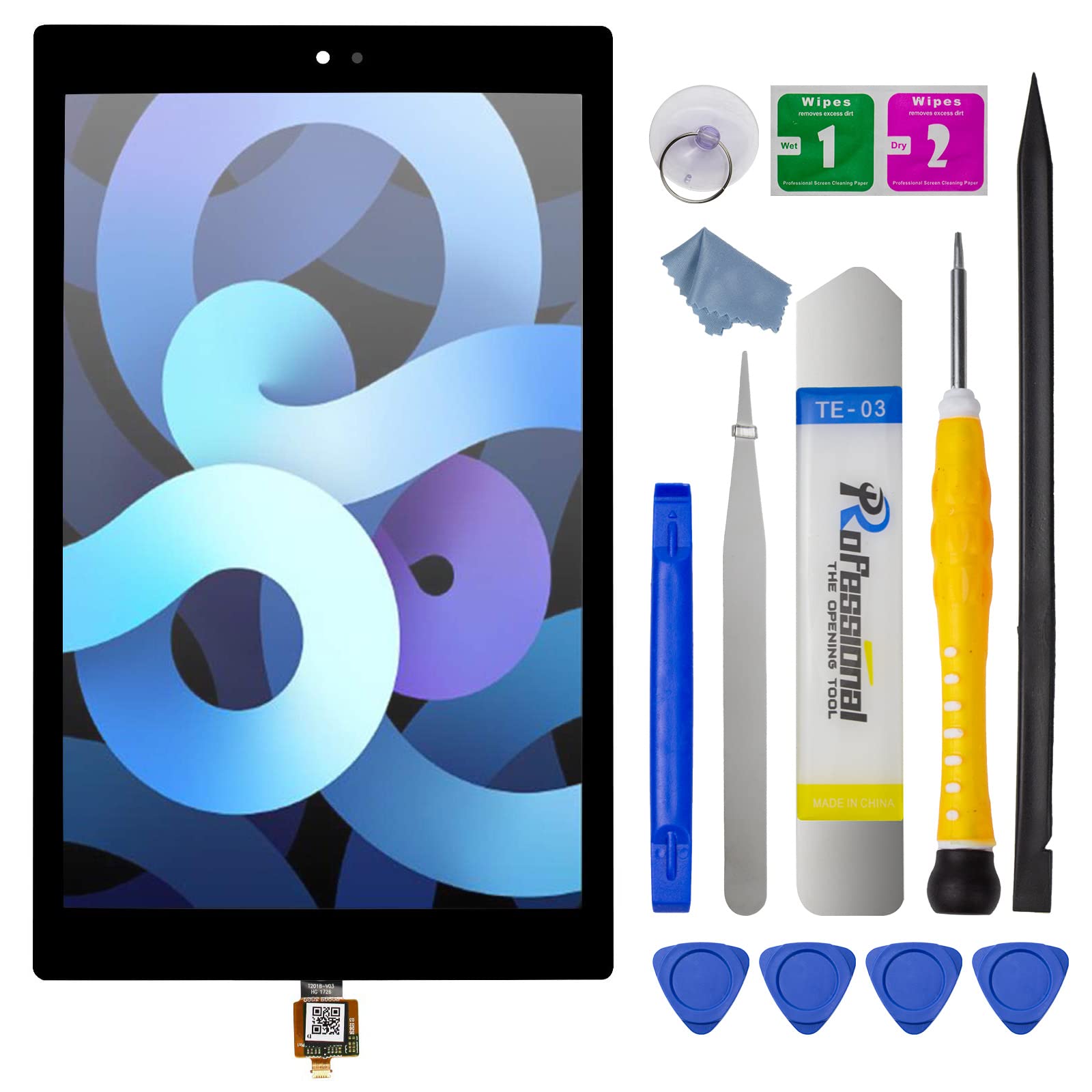 Alvar New Replacement Black Touch Screen Digitizer Repair Part for Amazon Kindle Fire HD10 HD 10 7th Generation SL056ZE 10.1 inch (Comes with Free Tools kit)
