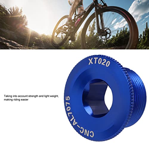Bike Crank Cover Screws, Aluminum Alloy High Accuracy Rustproof M20 M20 Crank Screw for Road Bikes(Blue)