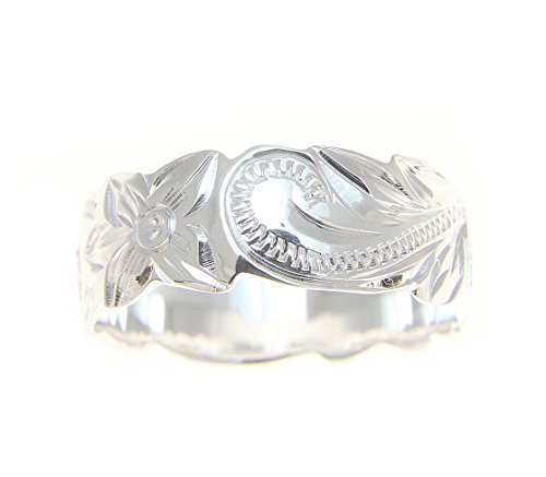 Arthur's Jewelry Sterling silver 925 Hawaiian 8mm ring plumeria flower scroll scallop cut out size 4