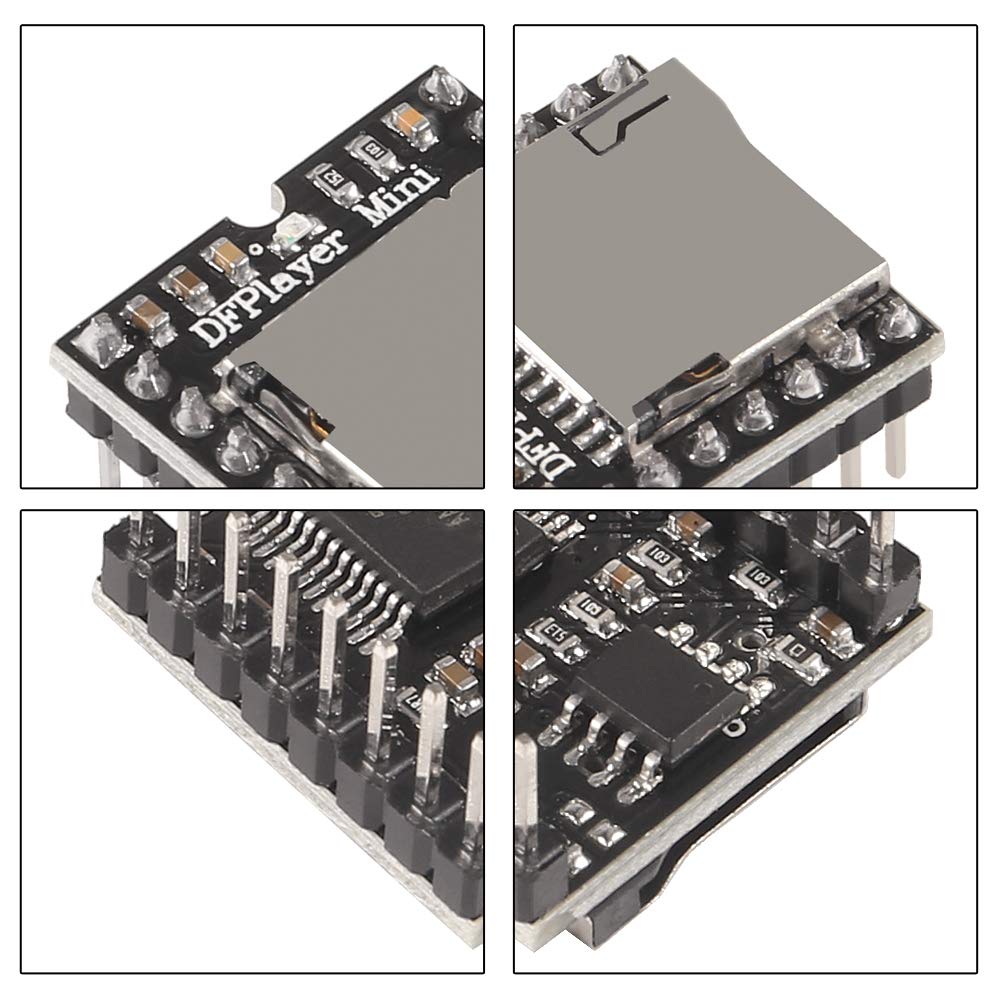 AITRIP 6PCS Mini MP3 Player Audio Module MP3 Voice Decode Board DFPlayer with TF Card Slot, it can be Controlled Through Serial Port or I/O Port for Arduino,Raspberry Pi, AVR, MSP430, and Other MCUs