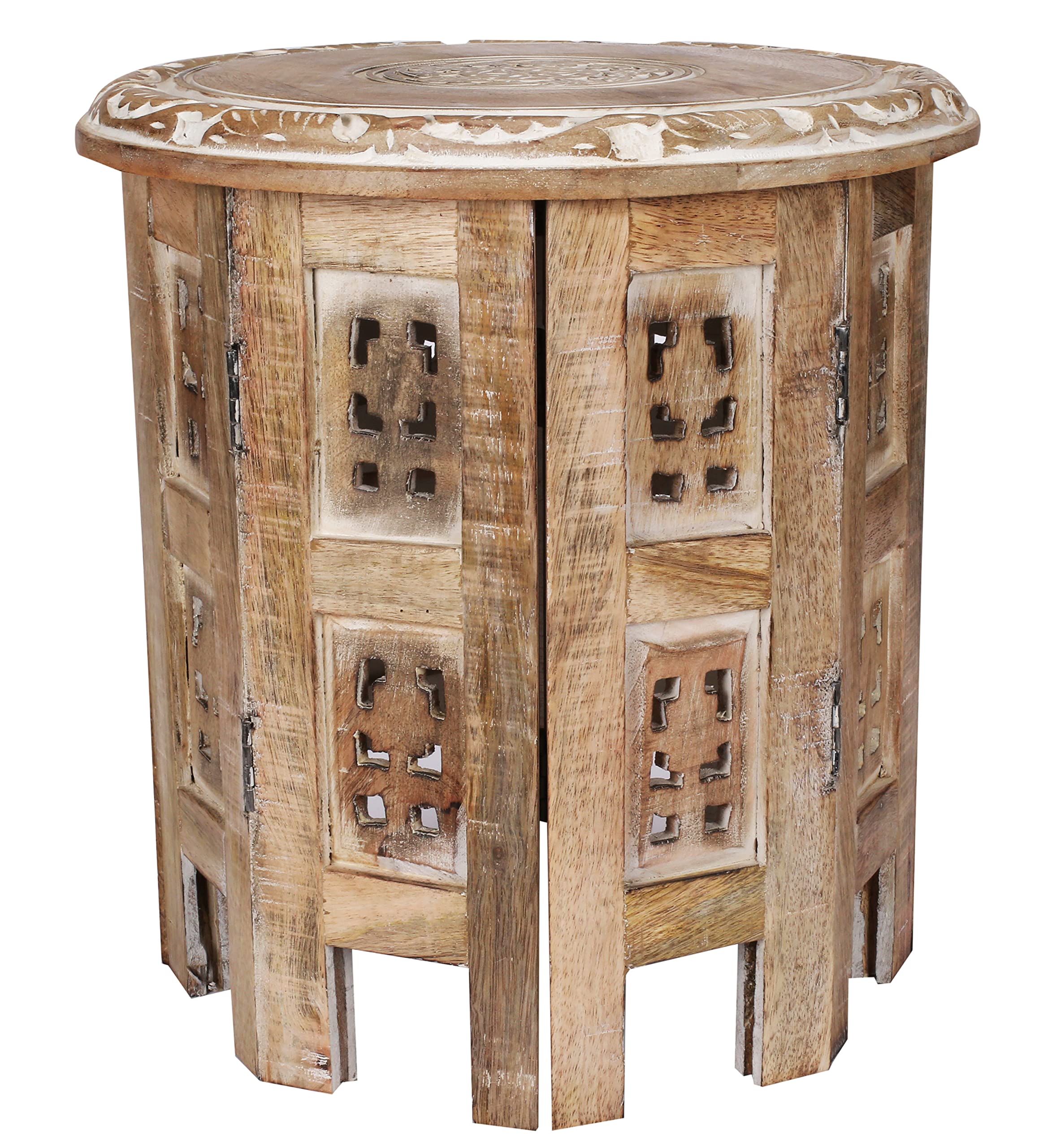 Coffee Table for Living Room, Wooden End Table, Small Side Table, Night Stand, Bedside Table, Entry Table, Side Table for Magazine, Books & Plants -18 x22 White Wash