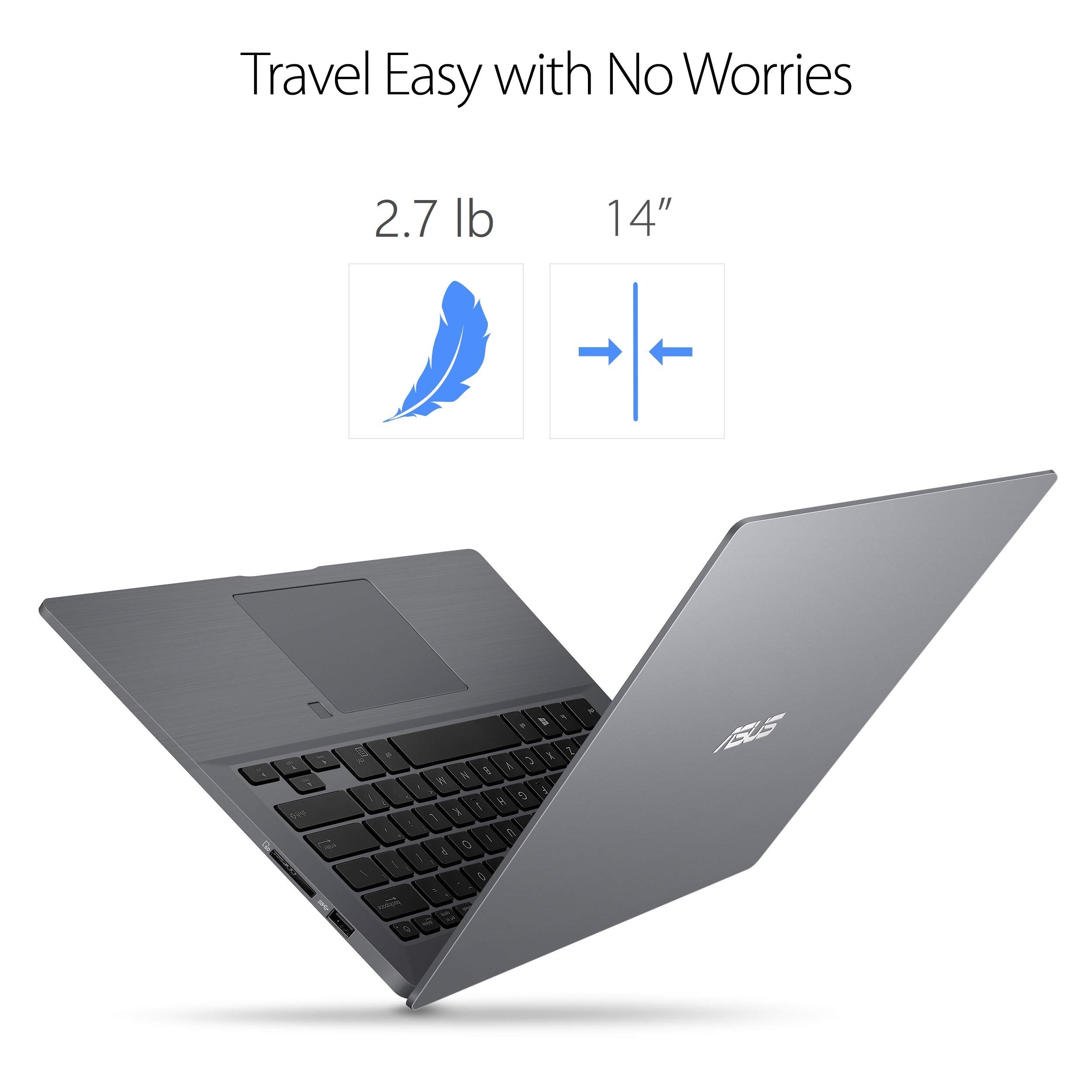 ASUS ExpertBook P5440 Thin and Light Business Laptop, 14” FHD, Intel Core i5-8265U Processor, 256GB PCIe NVMe SSD, 8GB DDR4 RAM, Windows 10 Pro, Fingerprint, TPM, Grey