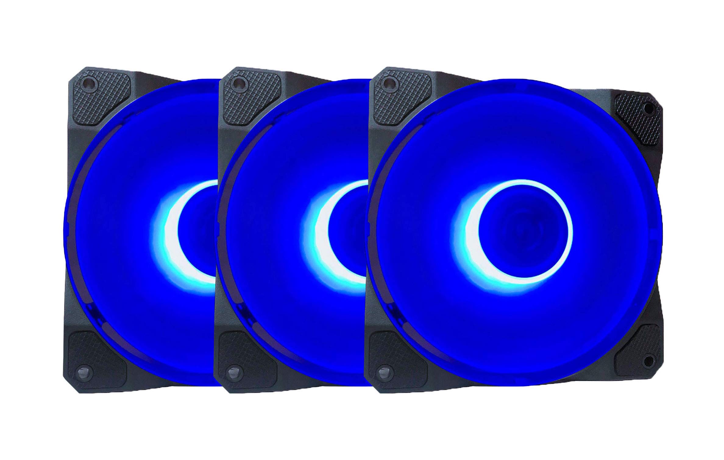 APEVIA CO312L-GN Cosmos 120mm Green LED Ultra Silent Case Fan w/ 16 LEDs & Anti-Vibration Rubber Pads (3 Pk)