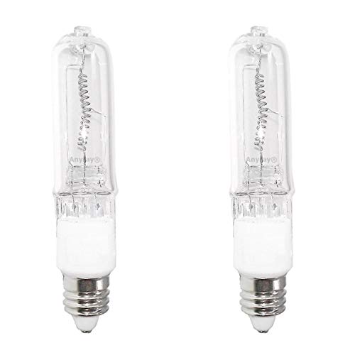 Anyray 2-Bulbs A1808Y JD 250 Watt E11 250W Mini-Candelabra T4 Halogen Light Bulb, CLEAR 250Watts, Dimmable Bulbs