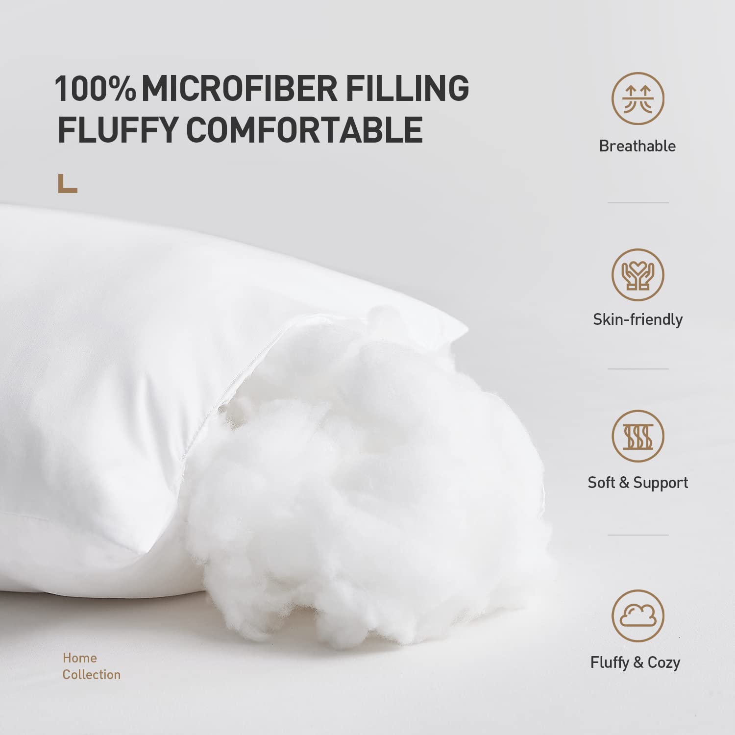 Acanva Premium Polyester Stuffer Square Form Sham Throw Pillow Inserts, 22 in(2 Count), White