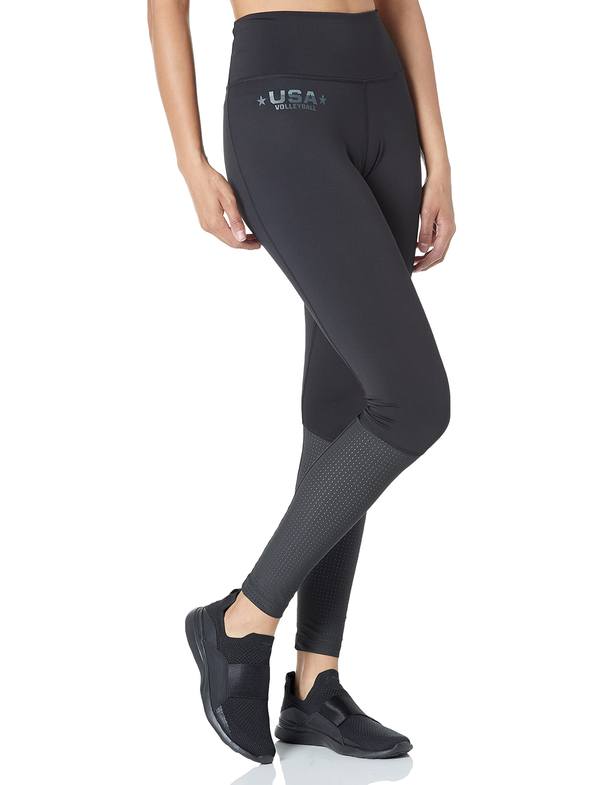 adidas Womens USA Volleyball Performance Long Tight AEROREADY Black Small