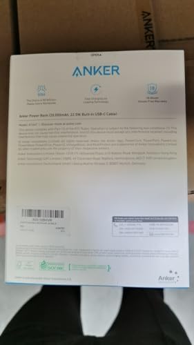 Anker Power Bank Battery Pack, 20,000mAh 22.5W High Speed Charging Portable Charger with Built-in USB C Cable, 1 USB-C, 1 USB-A, for iPhone 15/15 Plus/15 Pro/15 Pro Max, MacBook, Galaxy