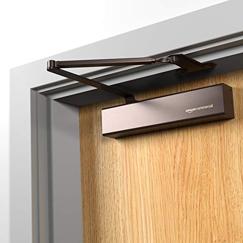 AmazonCommercial Door Closer, Standard arm with Adjustable Size 1-6,BC, PA Bracket,Plastic Cover, Dark Bronze, 2-Pack, ADA Compliant