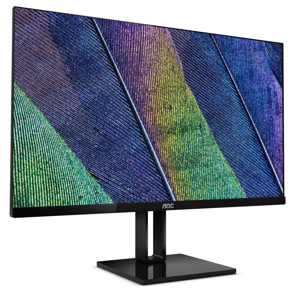 AOC 27V2H 27" Full HD 1920x1080 Ultra-Slim Monitor, Frameless IPS Panel, 5ms, 75Hz, Freesync, Flickerfree, HDMI/VGA (Renewed)