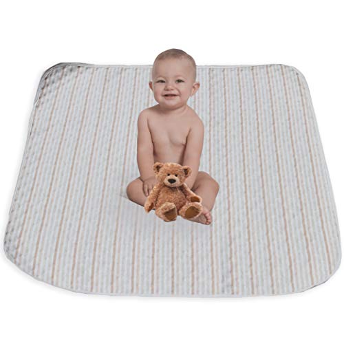 Baby Portable Changing Pad | Natural Waterproof Colored Cotton - Breathable TPU Bamboo