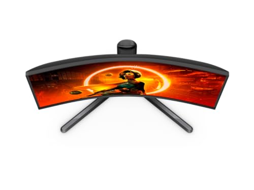 AOC CQ27G3Z 27" Curved Gaming Monitor, QHD 2K 2560x1440, 1000R VA, 240Hz 0.5ms, FreeSync Premium, Height Adjustable Stand, Xbox PS5 Switch, 3-Year Zero-Bright-dot,Black