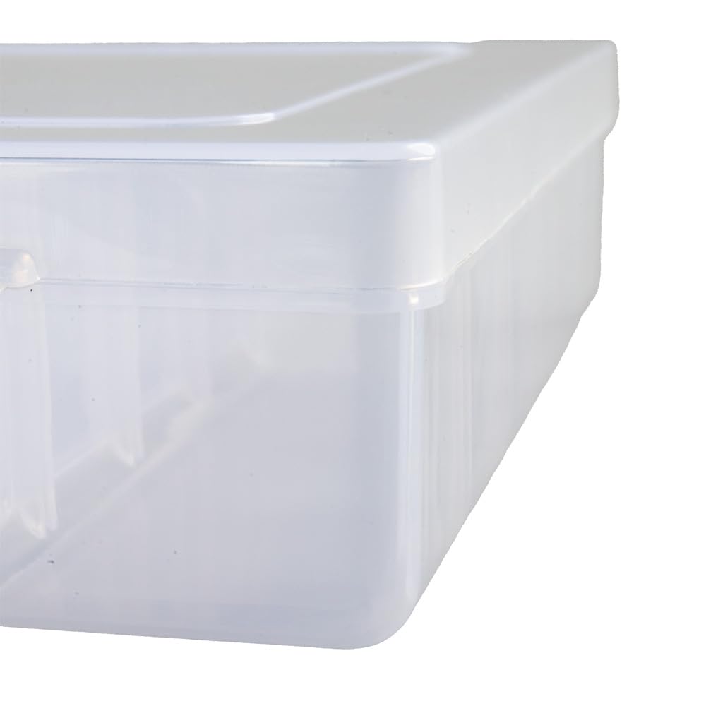 Craft County Embroidery Floss and Thread Organizer Box – 17 Compartments – Clear White Plastic – Empty (Organizer)