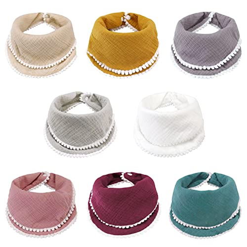 BALTERS Muslin Baby Bibs for Boys 6 Pack Multi-color All Original Cotton Set for Teething and Drooling(12)