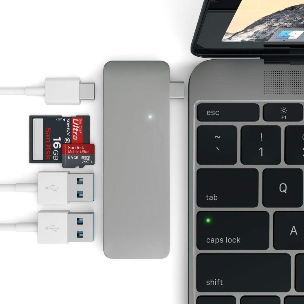 Satechi USB C Hub Adapter 5 in 1, USB C Dongle with 3 USB-A Data Ports, Micro/SD Card Readers, USBC Hub MacBook Pro/Air M1 M2 M3, Dell, HP, Surface, Lenovo - Space Gray