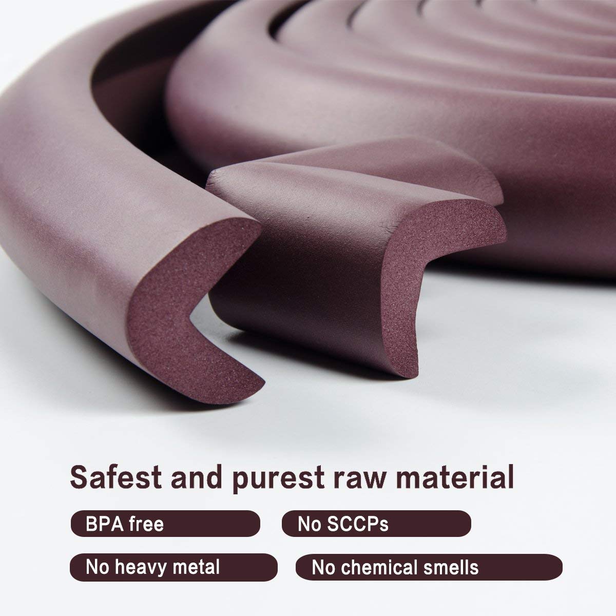 Baby Proofing Safe Edge & Corner Guards Cushion 19.7 ft - Thickened Child Safety Furniture Bumper & Table Protectors. Pre-Taped Corners. (Coffee Brown)