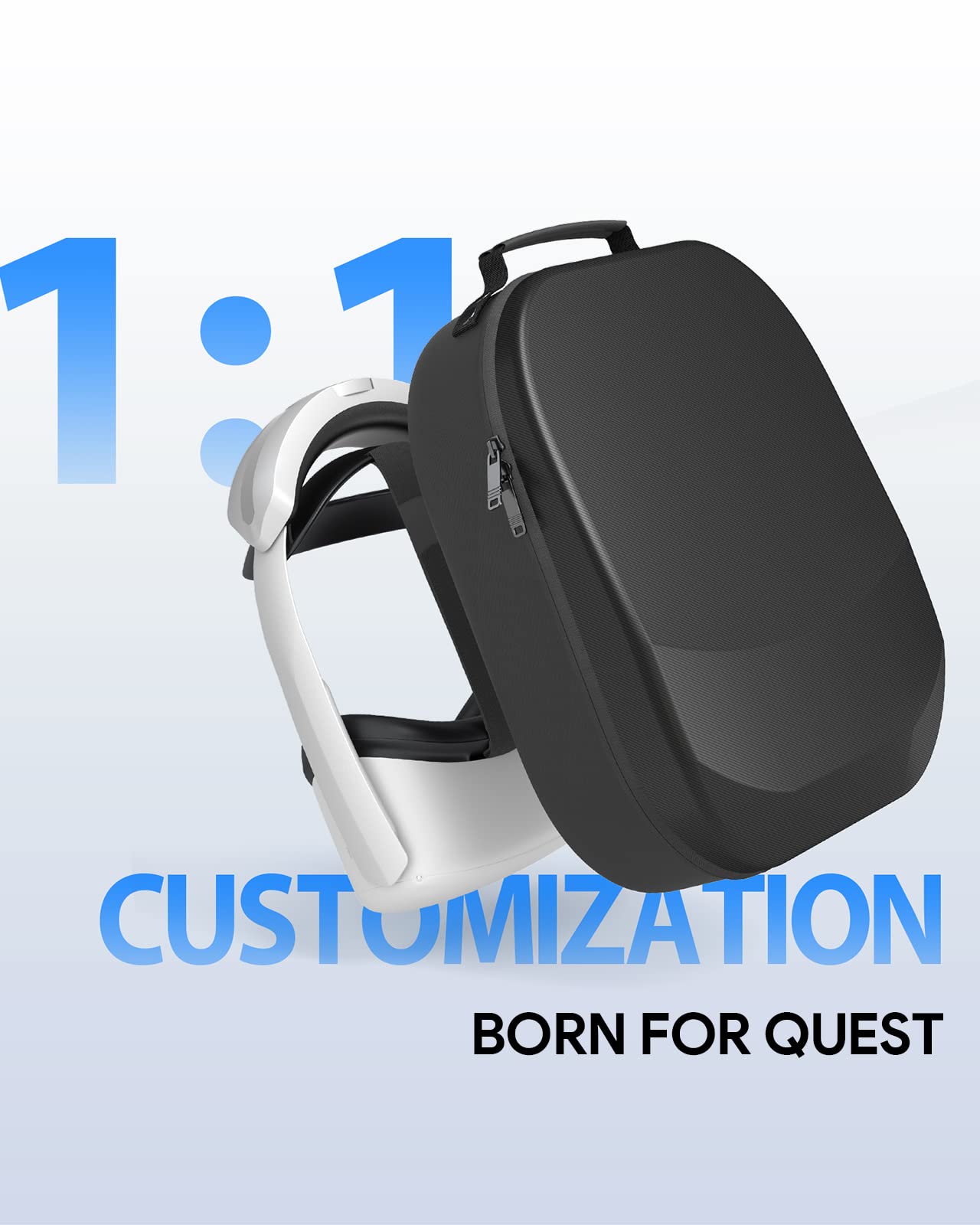 AUBIKA 8 in 1 Accessories Set for Meta/Oculus Quest 2, Include Elite Head Strap + Hard Carrying Case + Shell Protective Front Cover + Removable Soft Back Cushion