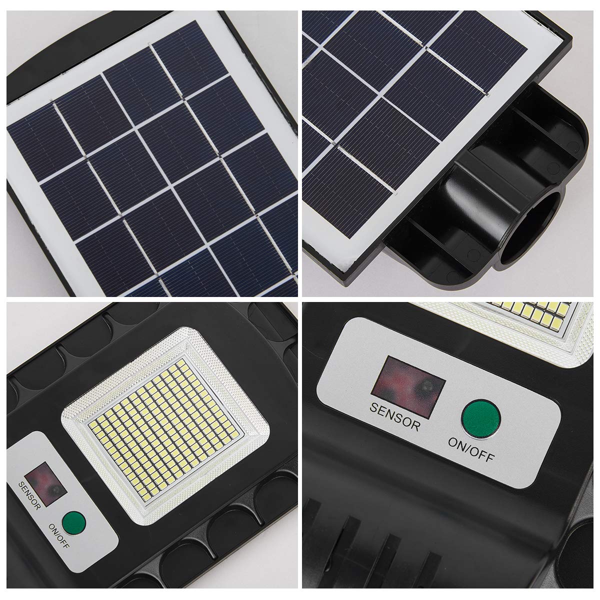 Fitsai 60W Solar Lights Outdoor Light with Remote Control, 5000 Lumens, Light Control Motion Sensor, Dusk to Dawn Security Led Flood Light for Yard, Garden, Street