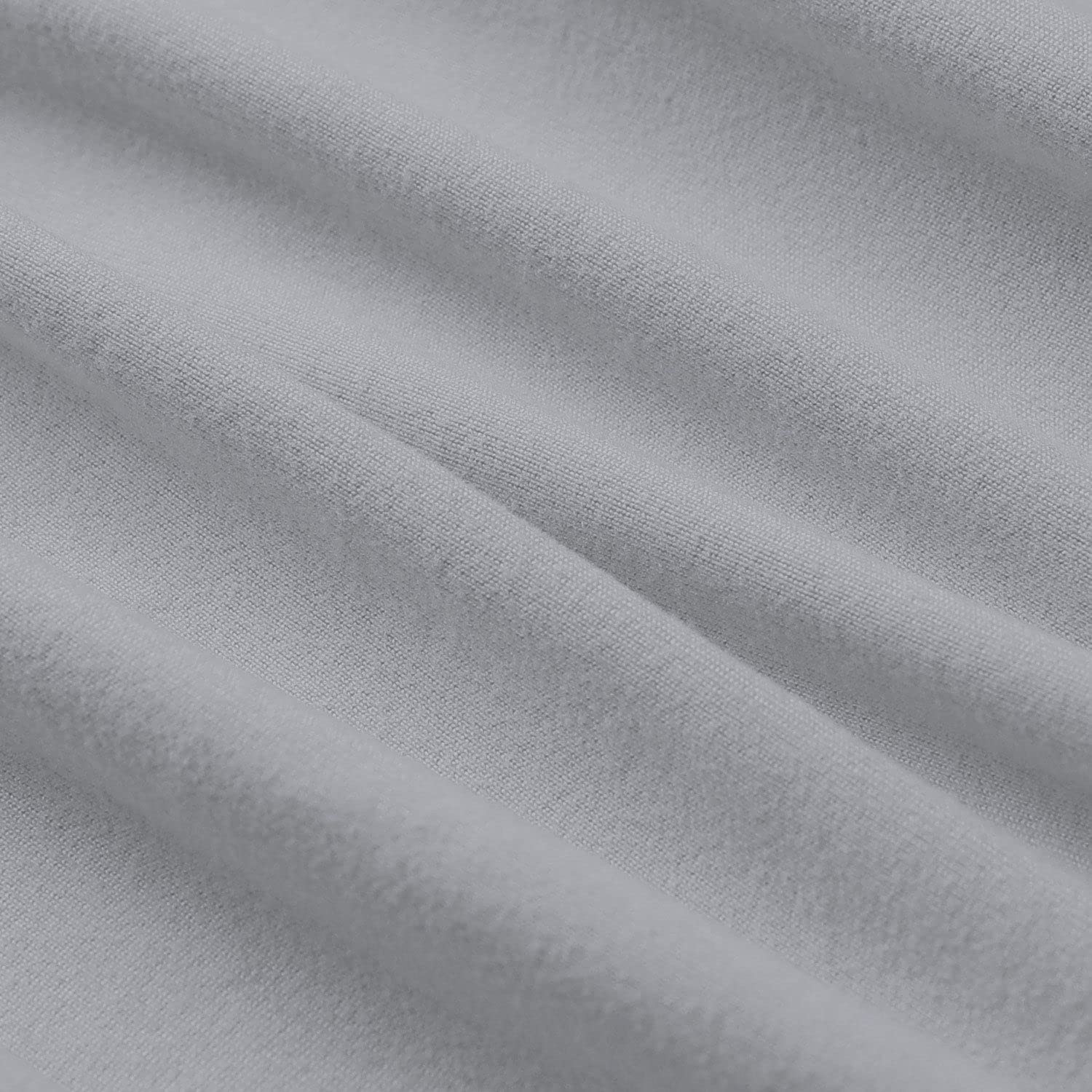 Box Spring Cover Queen Size, Elastic Fabric Wrap Around 4 Sides Bed Skirt, Ultra Soft & Wrinkle Free, Sleek Alternative Replacing Bedskirts for Hotel/Home, Fits Box Springs up to 10", Silver