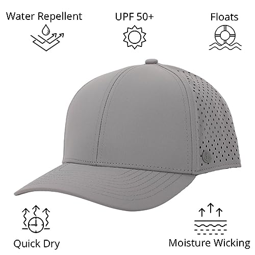 ANKOR Ultra Performance Water-Resistant Baseball Hat | Sweat Resistant | Breathable | Golf | Boat | Beach | Lake | Workout | Fishing |Everyday | Minimalist | Men and Women (Gray)