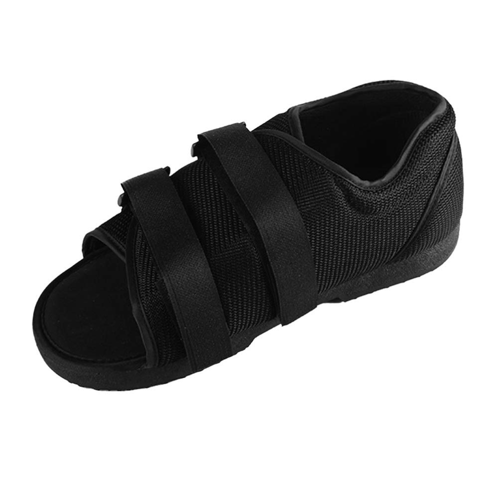 Artibetter Post Op Shoe Walking Boot with Adjustable Strap Post Injury Surgical Foot Cast Sandal Square Toe Orthopedic Support Brace for Broken Bone(ML Black)