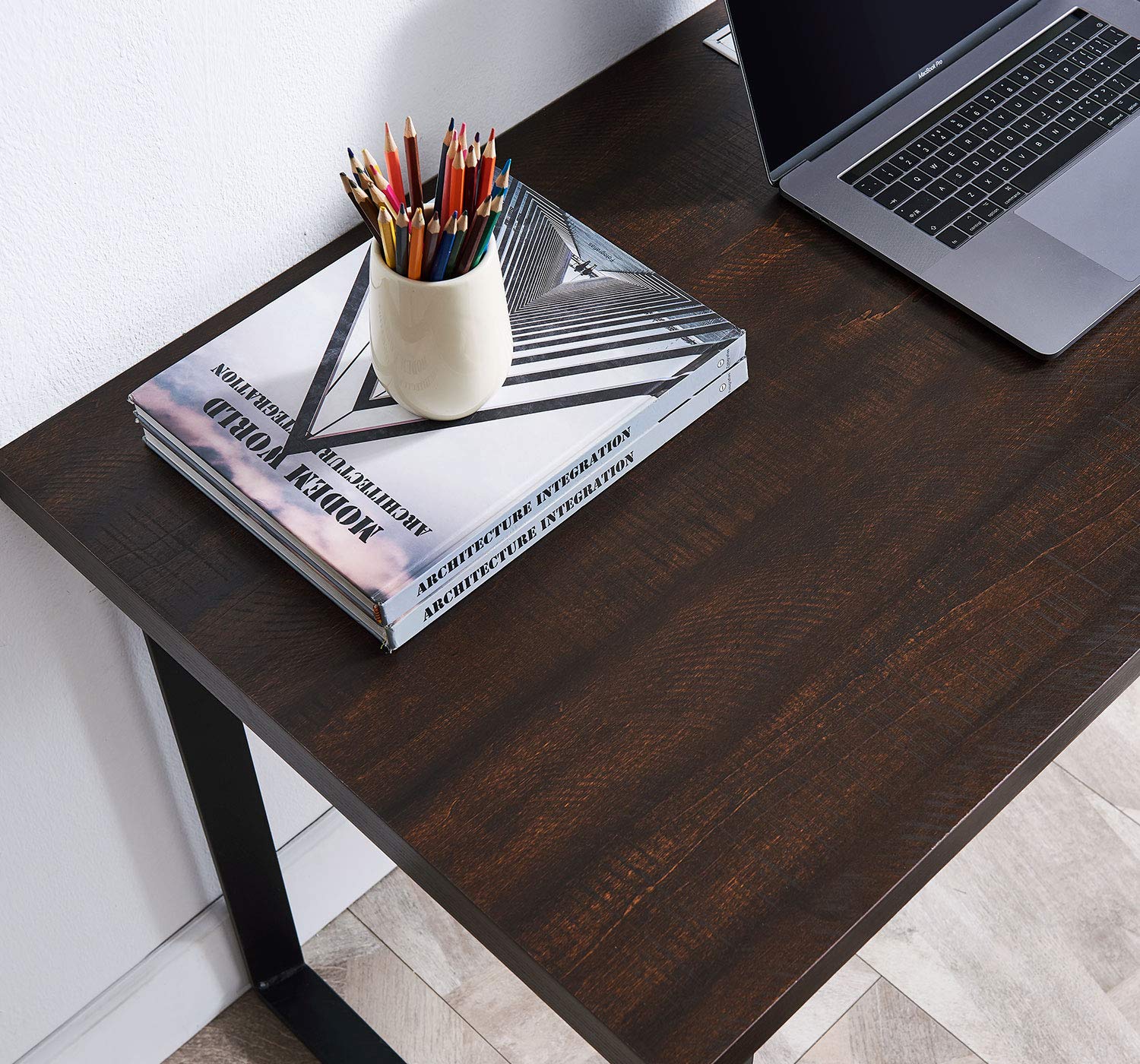 Amoak Computer Desk 47'', Modern Writing Desk, Simple Study Table,Sturdy Laptop Table for Home Office, Brown