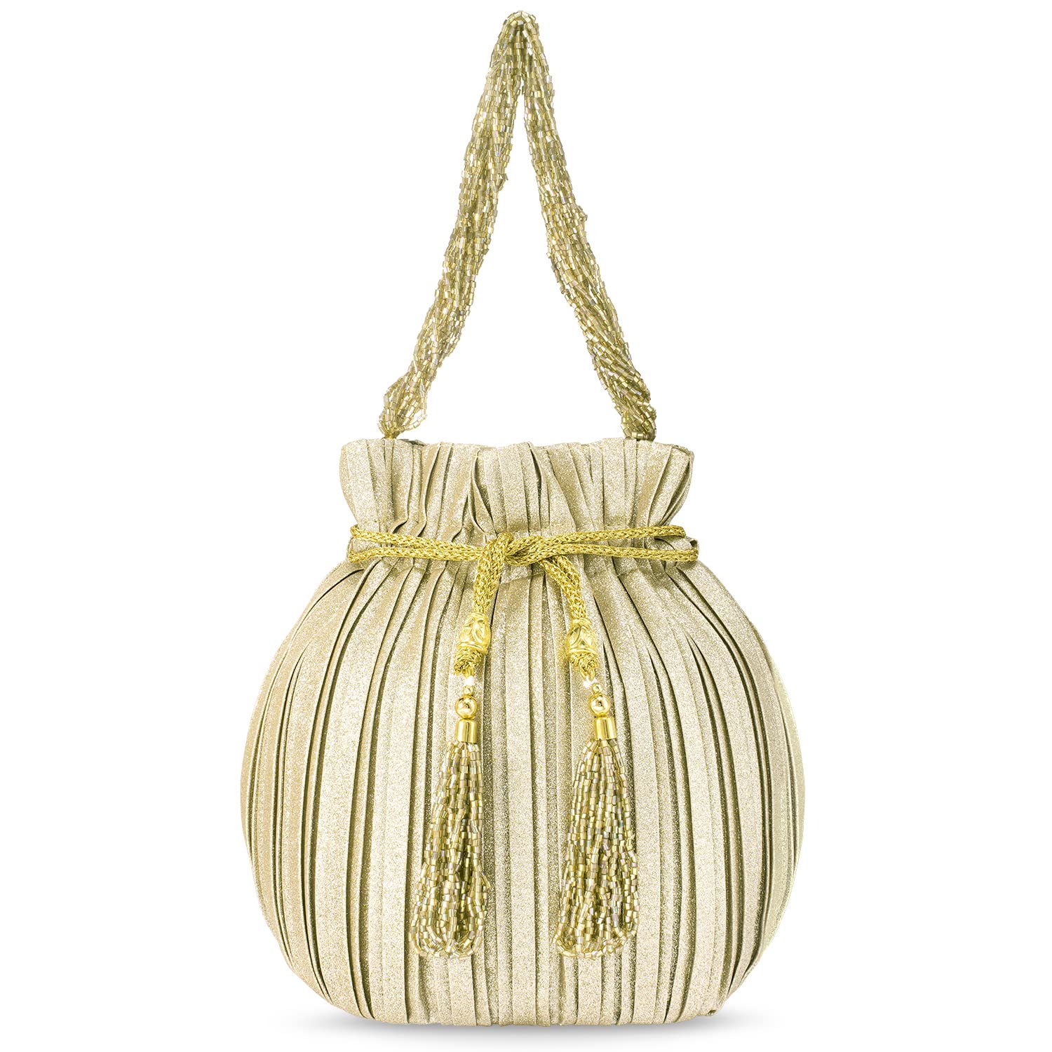 Aheli Indian Potli Bags Gift for Women Evening Bag Clutch Ethnic Bride Purse with Drawstring Copper