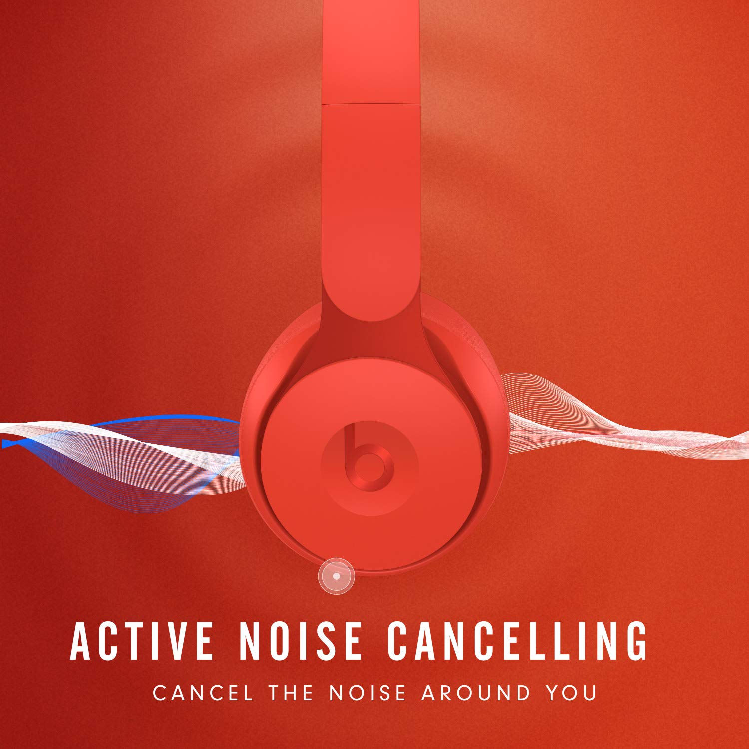 Apple Beats Solo Pro Wireless Noise Cancelling On-Ear Headphones H1 Headphone Chip, Class 1 Bluetooth, Active Noise Cancelling, Transparency, 22 Hours of Listening Time - Red
