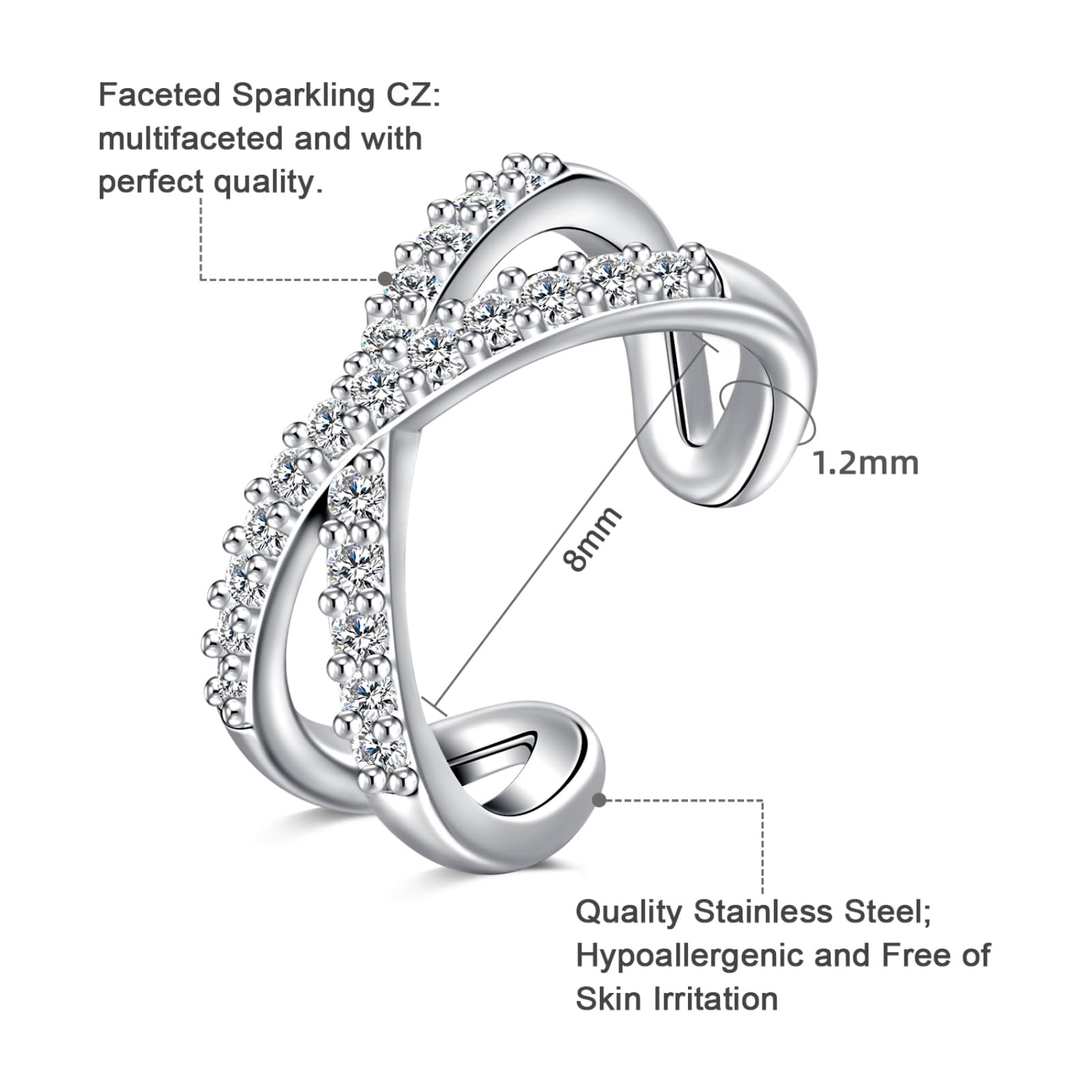 AVYRING 16g Nose Septum Rings Hoop Horseshoe Ring Surgical Steel Piercing Ring Jewelry for Women Men 24pcs pack