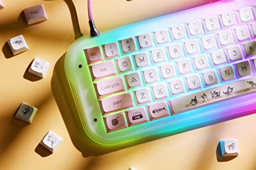 EPOMAKER Kitty 138 Keys XDA Profile PBT Dye Sublimation Keycaps Set for Mechanical Gaming Keyboard, Compatible with Cherry Gateron Kailh Otemu MX Structure